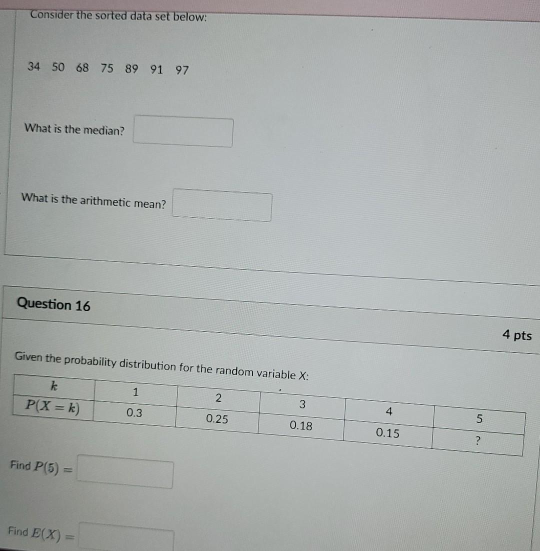 Solved Consider the sorted data set below: 34 50 68 75 89 91 | Chegg.com