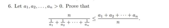 Solved Let a1,a2,...,an>0. ﻿Prove | Chegg.com