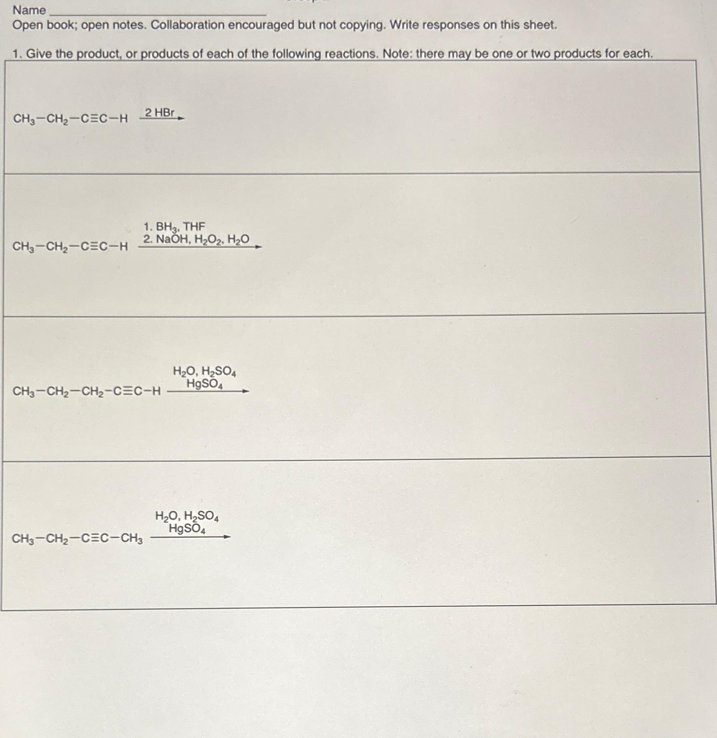 Solved NameOpen book; open notes. Collaboration encouraged | Chegg.com