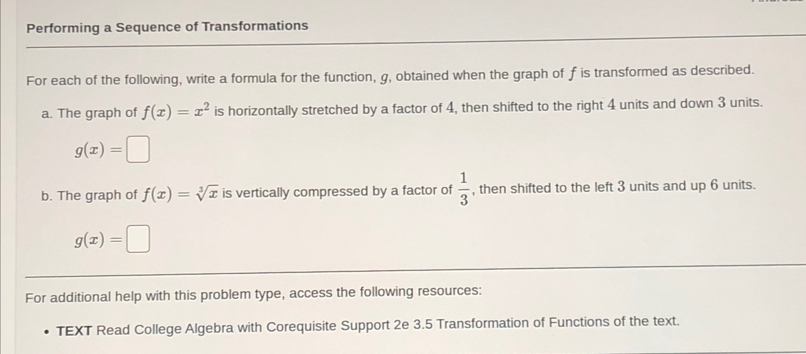 Solved Performing a Sequence of TransformationsFor each of | Chegg.com
