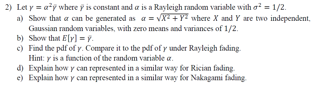 Solved Let γ=α2bar (γ) ﻿where ?bar (γ) ﻿is constant and α | Chegg.com