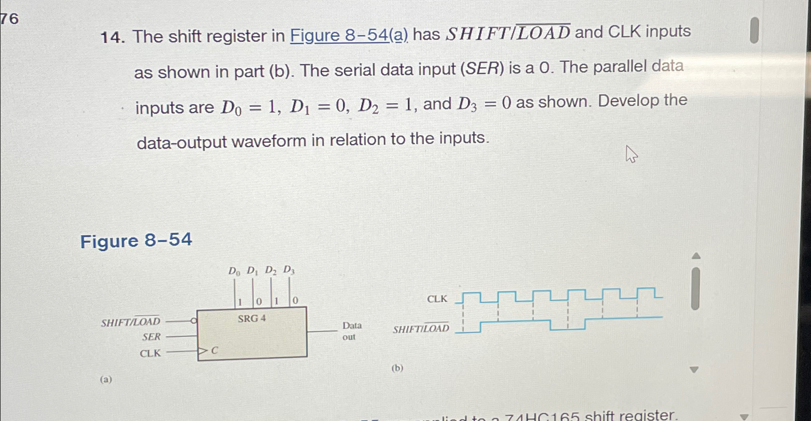 7614. ﻿The shift register in Figure 8-54(a) ﻿has | Chegg.com