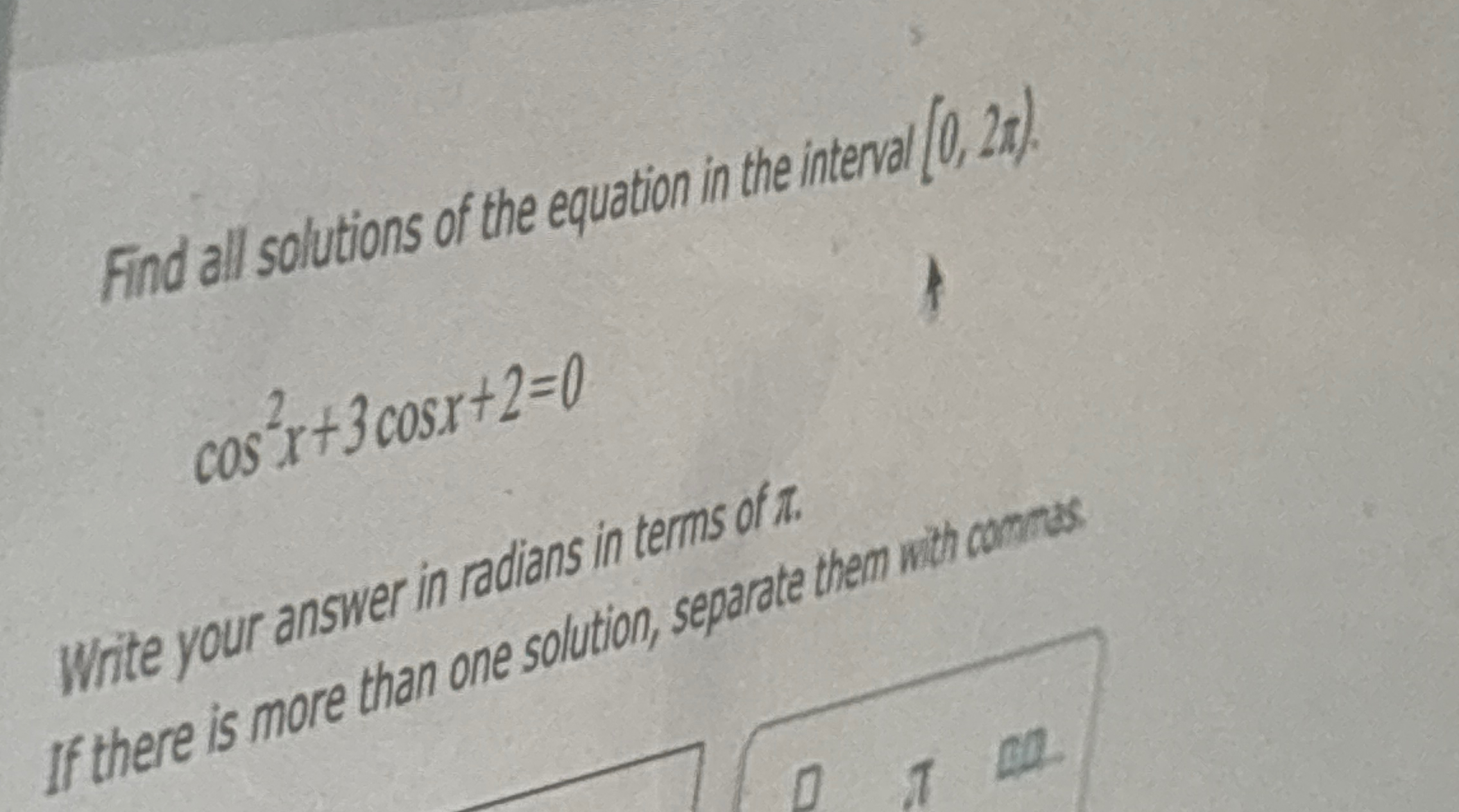Solved Find all solutions of the equation in the interal | Chegg.com