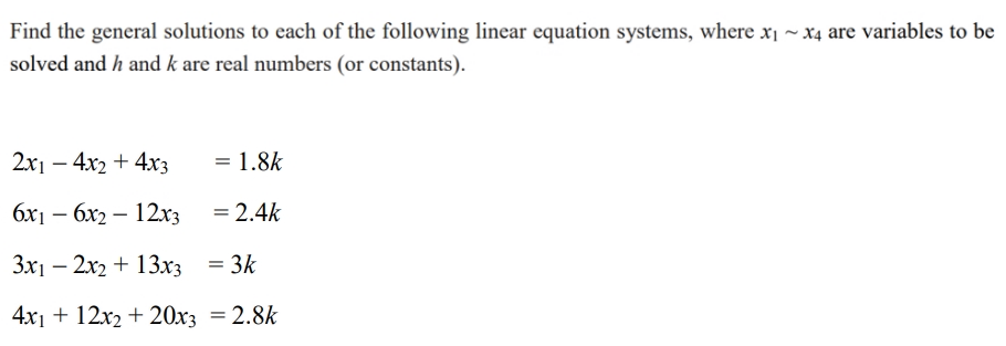 Solved Find the general solutions to each of the following | Chegg.com