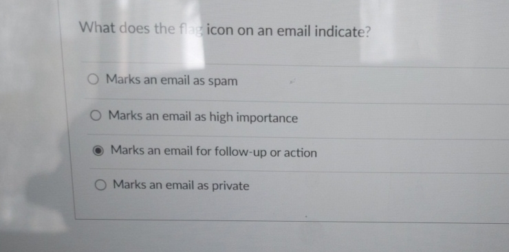 Solved What does the flen on an icom indicate?Marks an email | Chegg.com