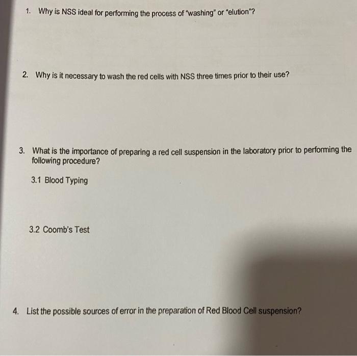 Solved 1. Why is NSS ideal for performing the process of | Chegg.com