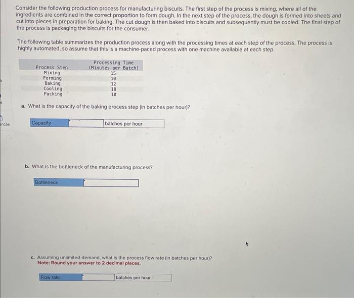 Solved Consider the following production process for | Chegg.com
