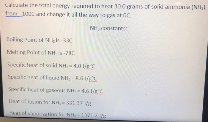 Solved Calculate the total energy required to heat 30.0 | Chegg.com