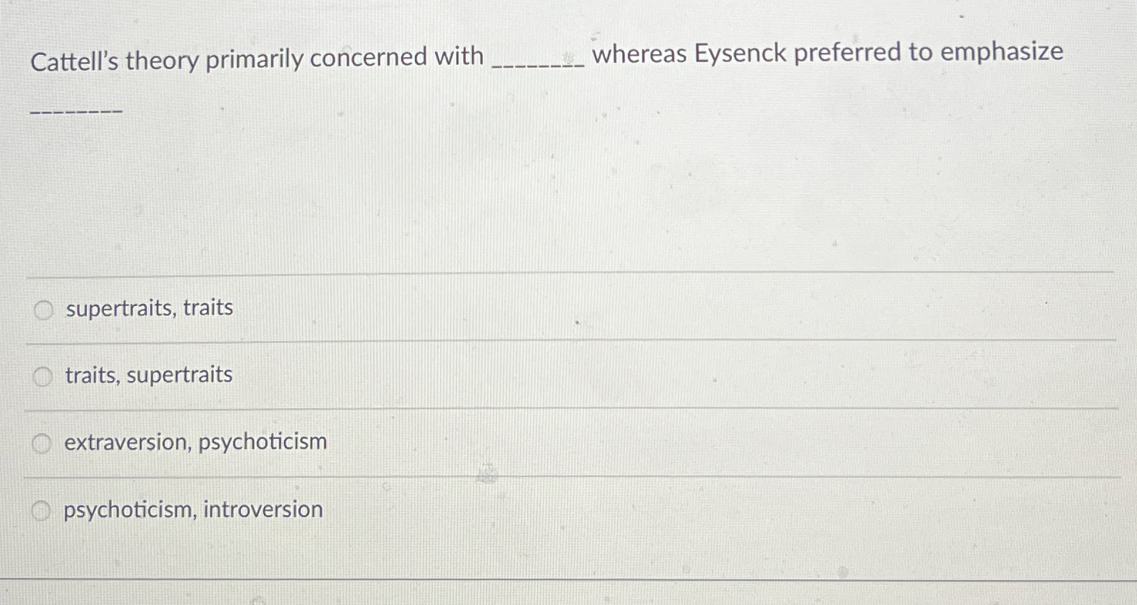 Solved Cattell's theory primarily concerned with q, ﻿whereas | Chegg.com