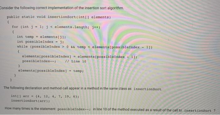 Solved Consider the following correct implementation of the | Chegg.com