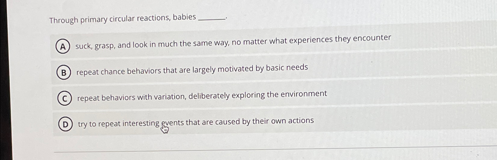 Solved Through primary circular reactions, babiessuck, | Chegg.com