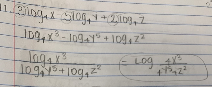 Solved Condensing Logarithmic Expressions N Rewrite each of | Chegg.com