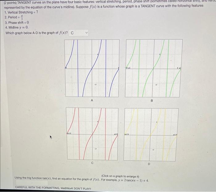 Solved (2 points) TANGENT curves on the plane have four | Chegg.com