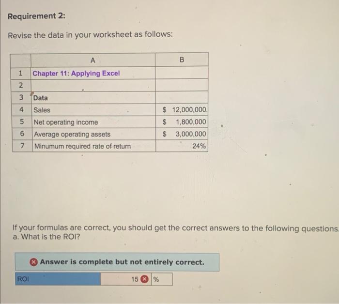 Solved 41 x fx Chapter 11: Applying Excel А B С 1 Chapter | Chegg.com