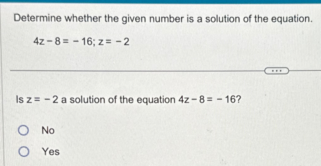 Solved Determine whether the given number is a solution of | Chegg.com
