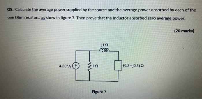 Solved Q5. Calculate the average power supplied by the | Chegg.com