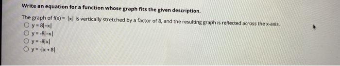 Solved Write an equation for a function whose graph fits the | Chegg.com