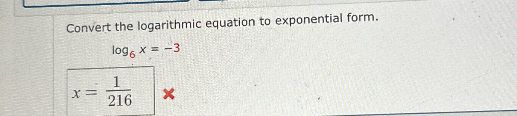 Solved Convert the logarithmic equation to exponential | Chegg.com