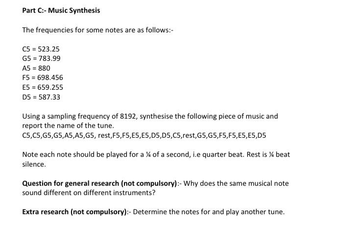 Solved Part A:- Synthesising a Discrete Signal using | Chegg.com