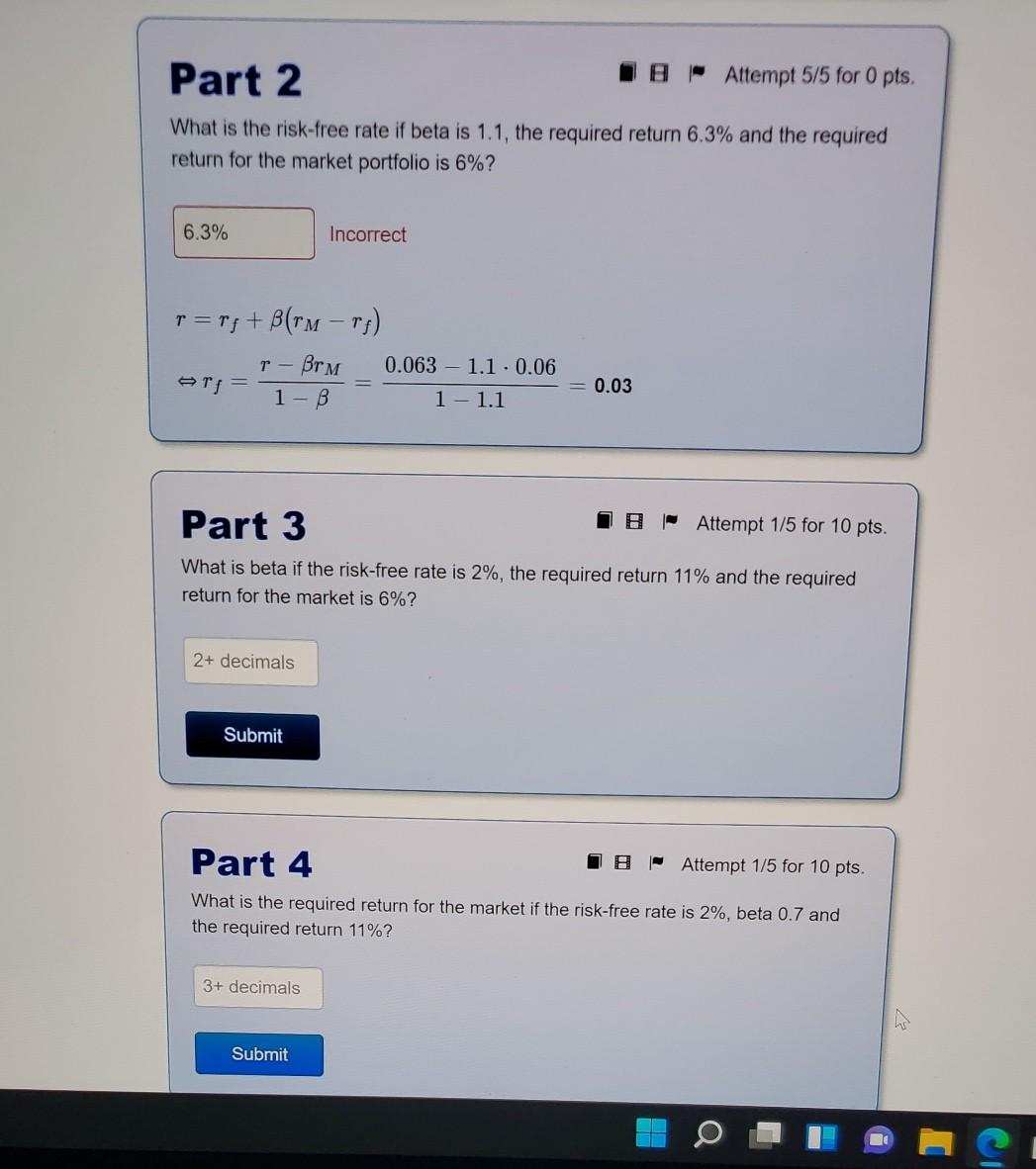 Solved Problem 15 * Intro Use the required return-beta | Chegg.com