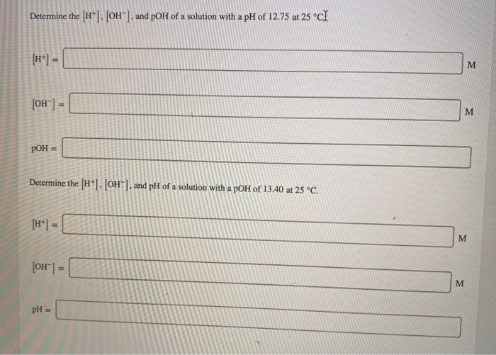Solved Determine the (OH"], pH, and pOH of a solution with a | Chegg.com