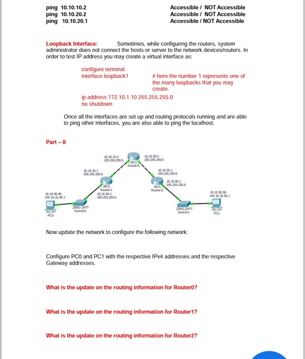 Show which routes are directly connected routes: | Chegg.com