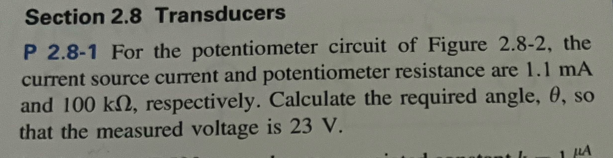 Solved Section 2.8 ﻿TransducersP 2.8-1 ﻿For the | Chegg.com