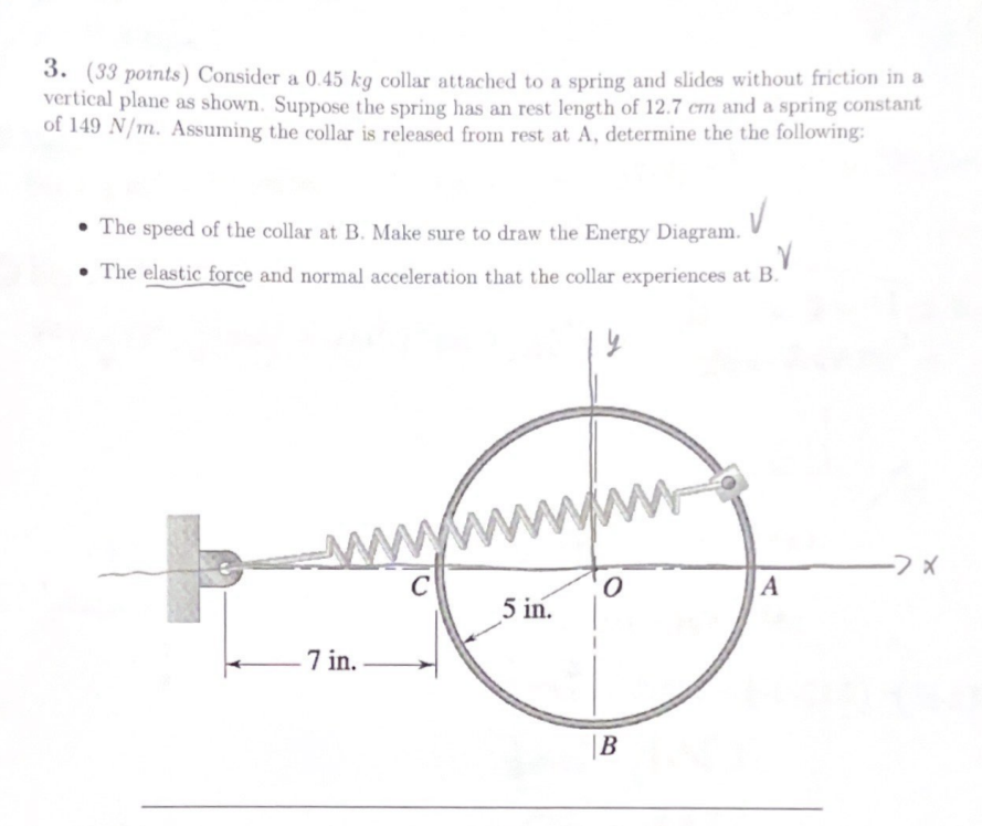 Solved 3. (33 points) Consider a 0.45 kg collar attached to | Chegg.com Solved 3. (33 points) Consider a 0.45 kg collar attached to | Chegg.com