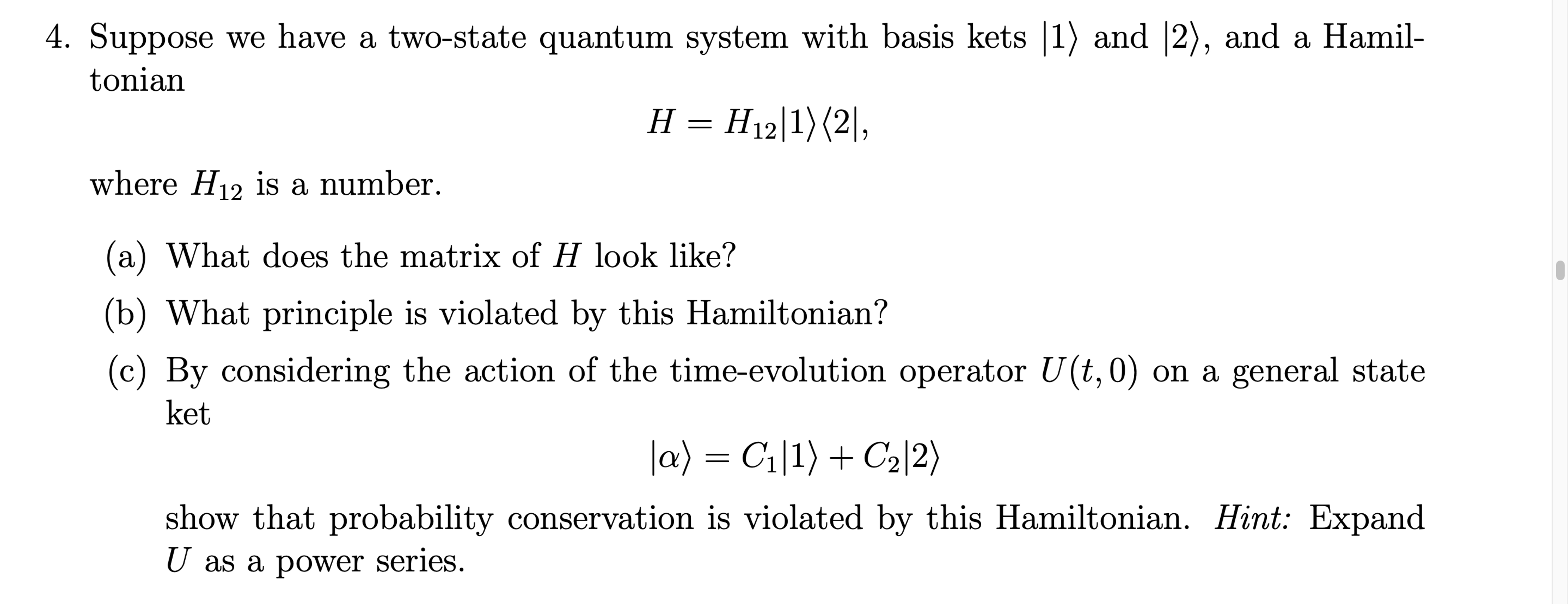 Solved Suppose we have a two-state quantum system with basis | Chegg.com