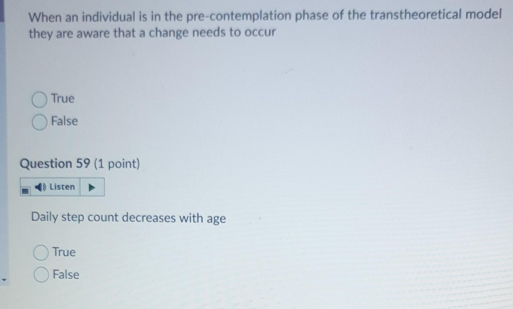 Solved When an individual is in the pre-contemplation phase | Chegg.com