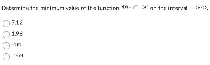 Solved Determine the minimum value of the function | Chegg.com