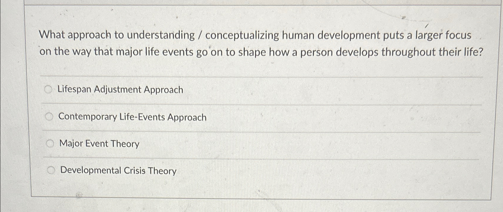 Solved What approach to understanding / ﻿conceptualizing | Chegg.com