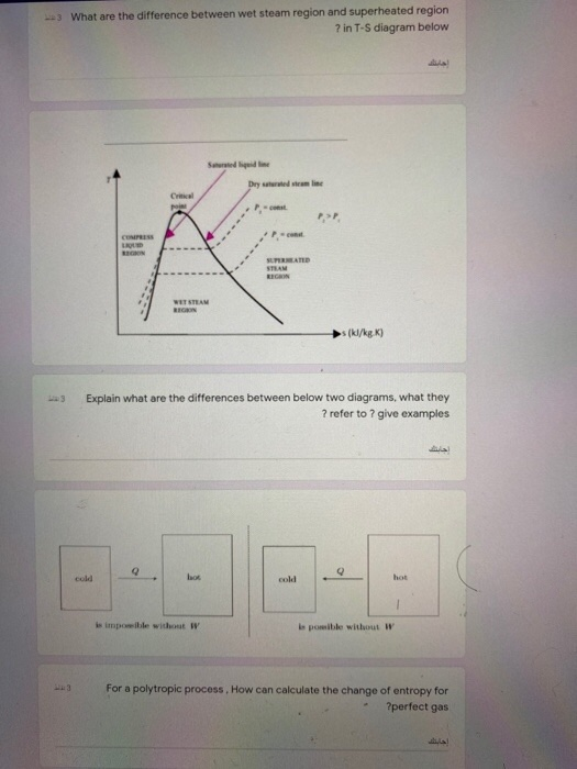 Solved 3 What are the difference between wet steam region | Chegg.com