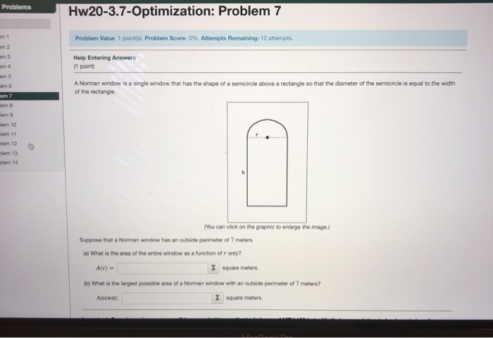 Solved Problems Hw20-3.7-Optimization: Problem 7 Problem | Chegg.com