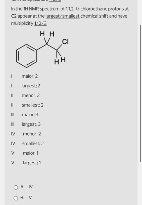 Solved In the 1H NMR spectrum of 1,1,2-trichloroethane | Chegg.com