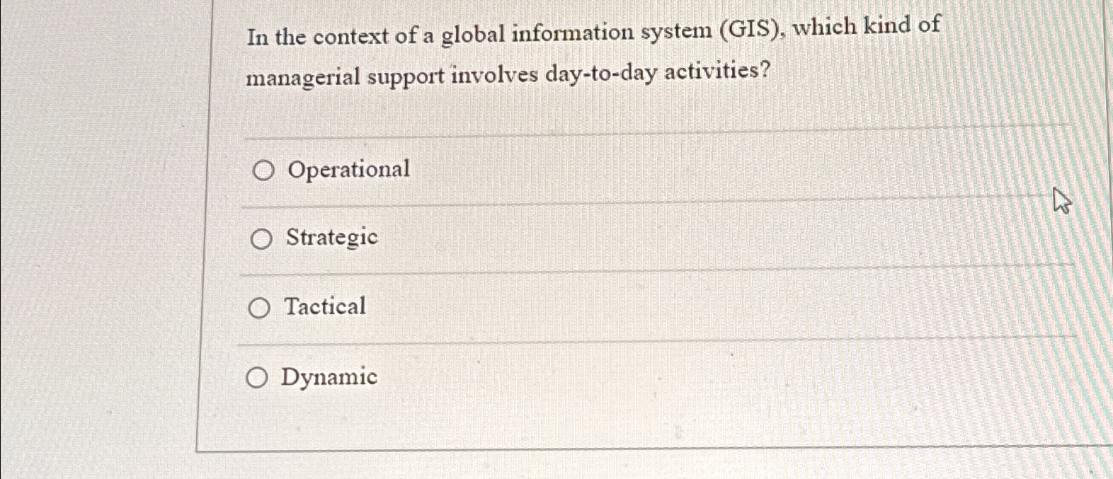 Solved In the context of a global information system (GIS), | Chegg.com
