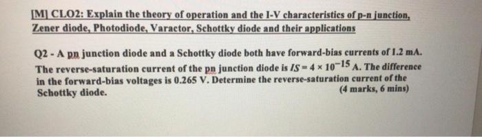 Solved IM CLO2: Explain the theory of operation and the I-V | Chegg.com