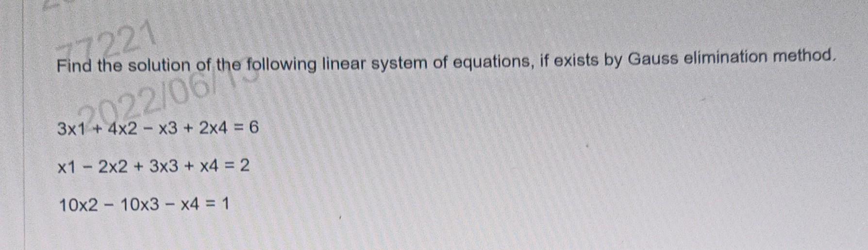Solved 77221 Find the solution of the following linear | Chegg.com