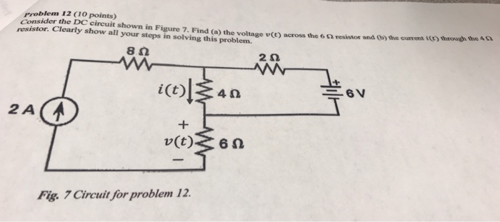 Solved Problem 12 (10 points) Consider the DC circuit shown | Chegg.com