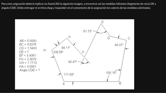 Solved For this assignment you must replicate in AutoCAD the | Chegg.com