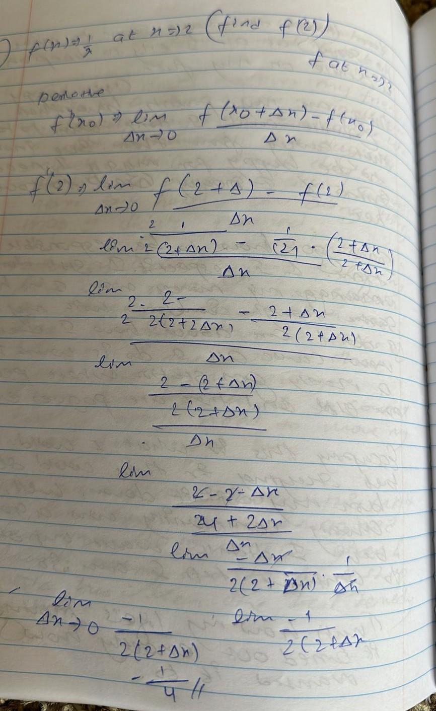 Solved f′(x0)=limΔx→0Δxf(x0−Δx)−f(x0)For the following | Chegg.com