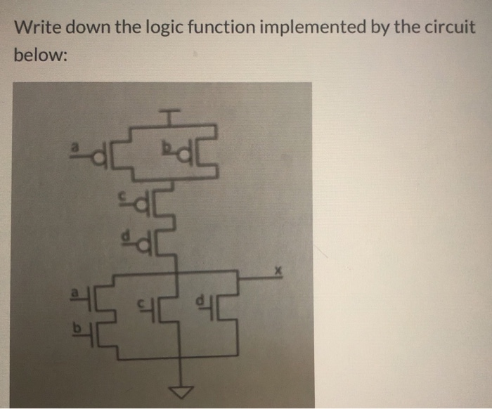 Solved Write down the logic function implemented by the | Chegg.com