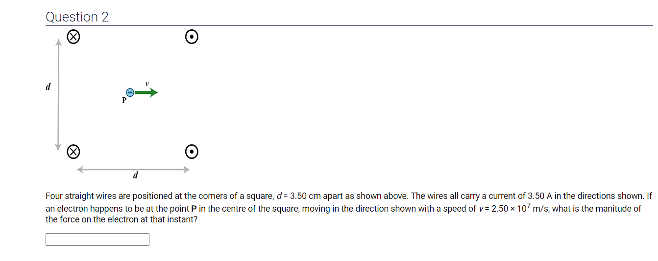 Solved Four straight wires are positioned at the corners of | Chegg.com