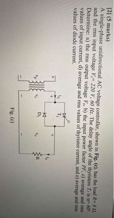 Solved [2] (5 marks) A single-phase unidirectional AC | Chegg.com