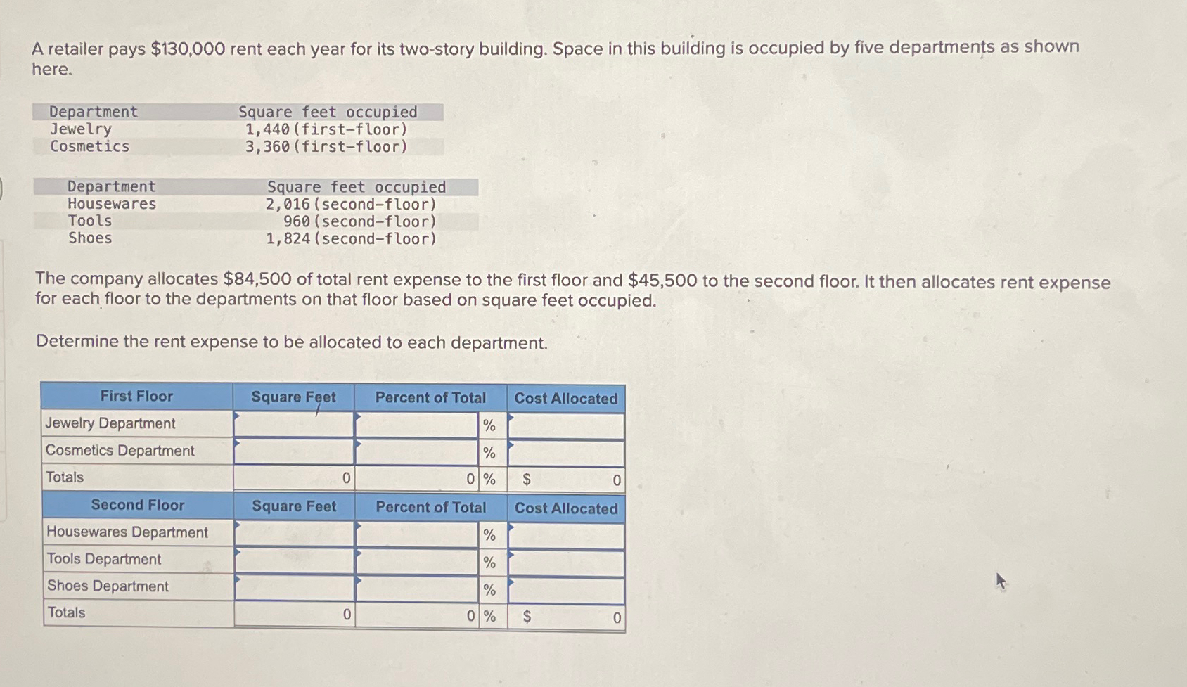 Solved A retailer pays $130,000 ﻿rent each year for its | Chegg.com