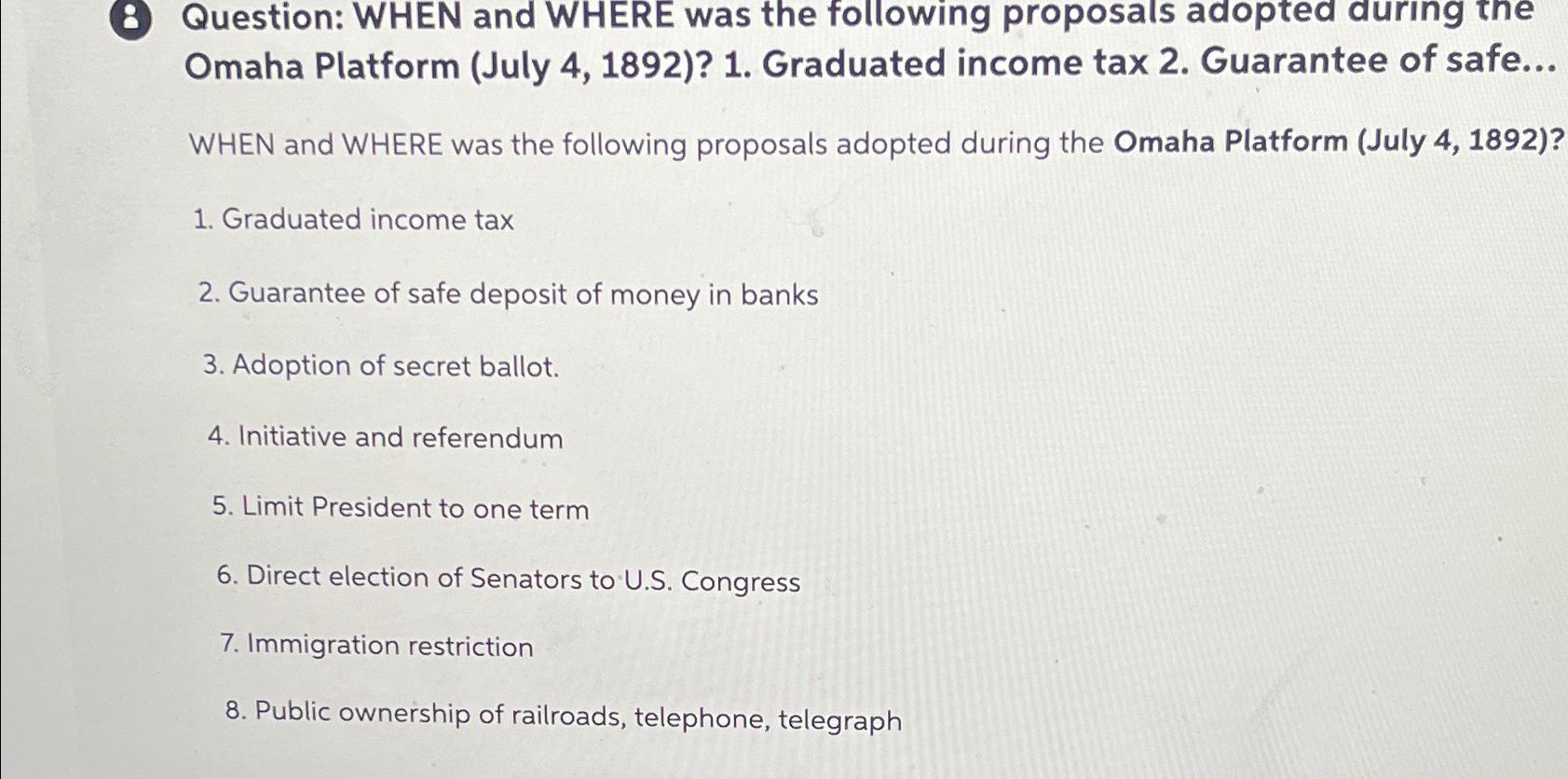 Solved 8 ﻿Question: WHEN and WHERE was the following | Chegg.com