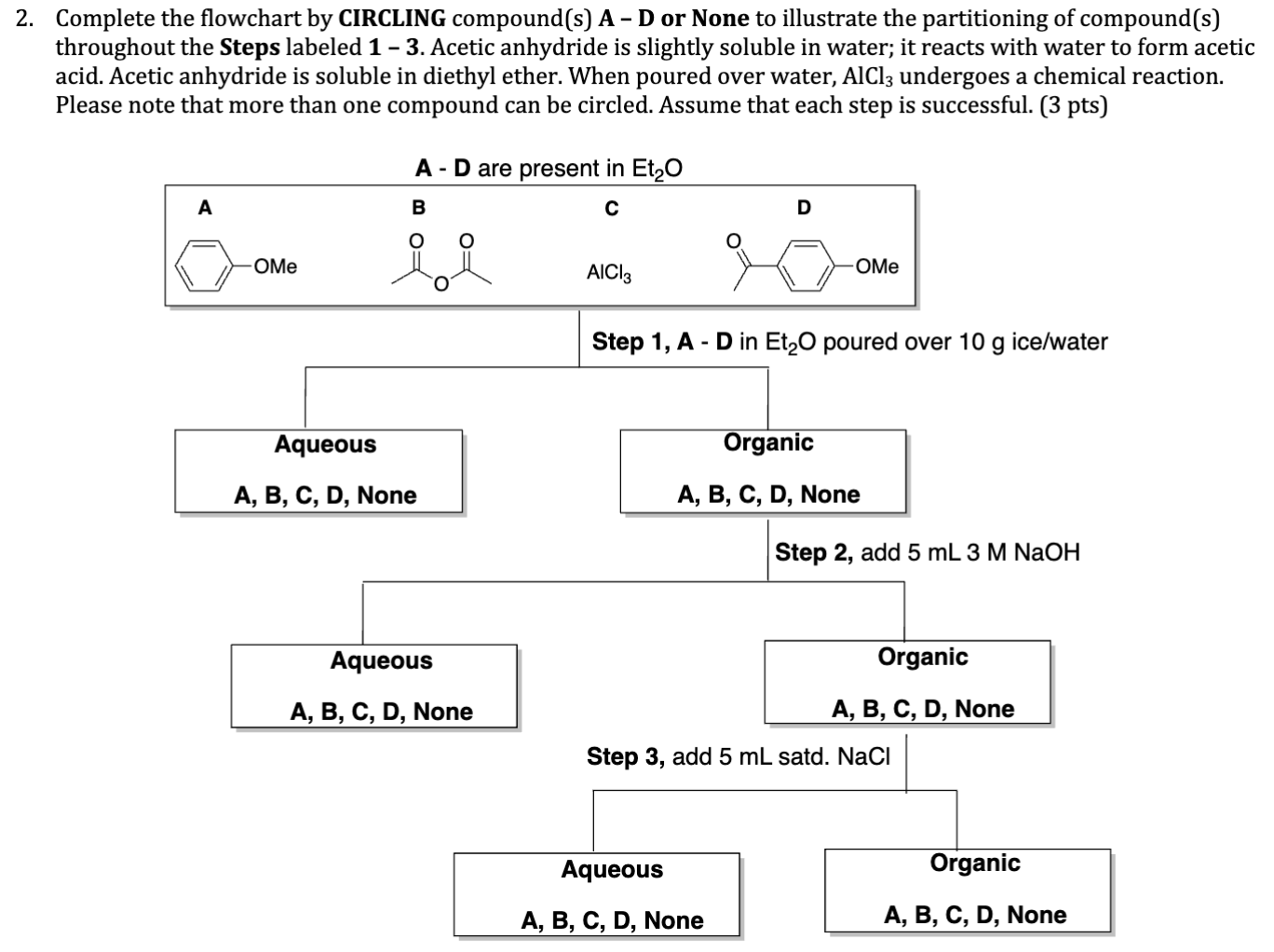 Solved Complete the flowchart by CIRCLING compound(s) ﻿A-D | Chegg.com