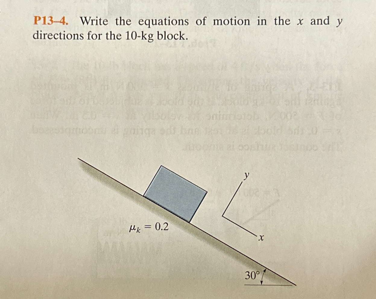 Solved P13-4. ﻿Write the equations of motion in the x ﻿and y | Chegg.com