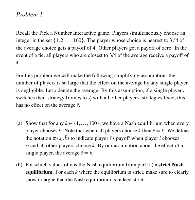 Solved Problem 1 .Recall the Pick a Number Interactive game. | Chegg.com