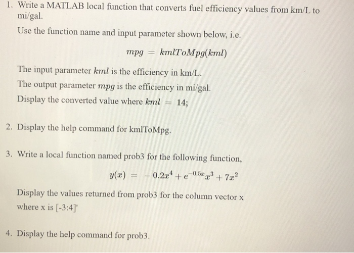 Solved please write matlab code for the following as if youd | Chegg.com